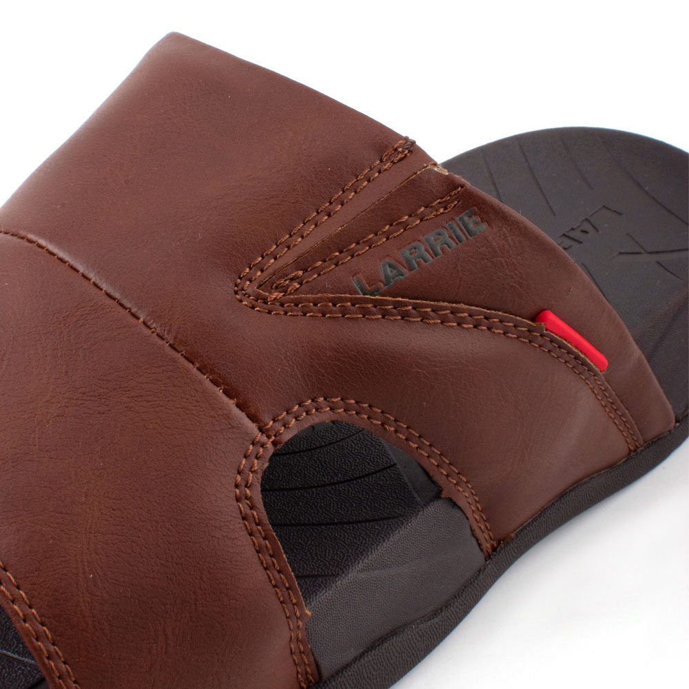 LARRIE Mens Brown Comfy Open Toe Sliders 592301-YK2SV-3P-BROWN | Shopee ...