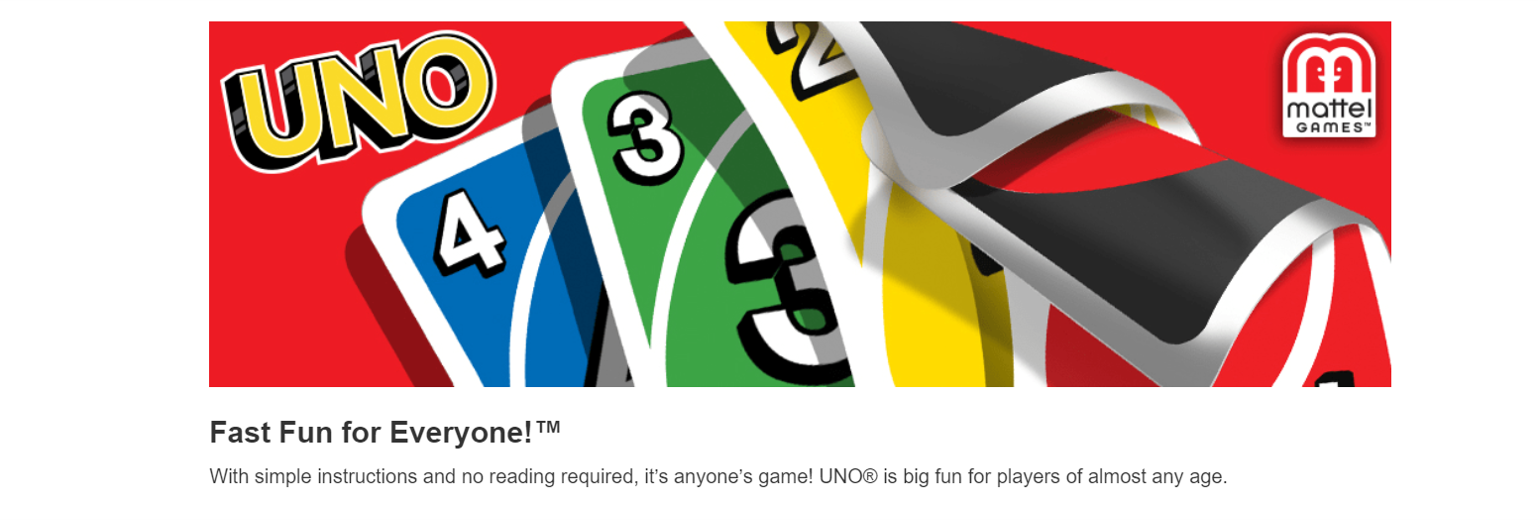 UNO Color & Number Matching Card Game for 2 to 10 Players W2085 ...