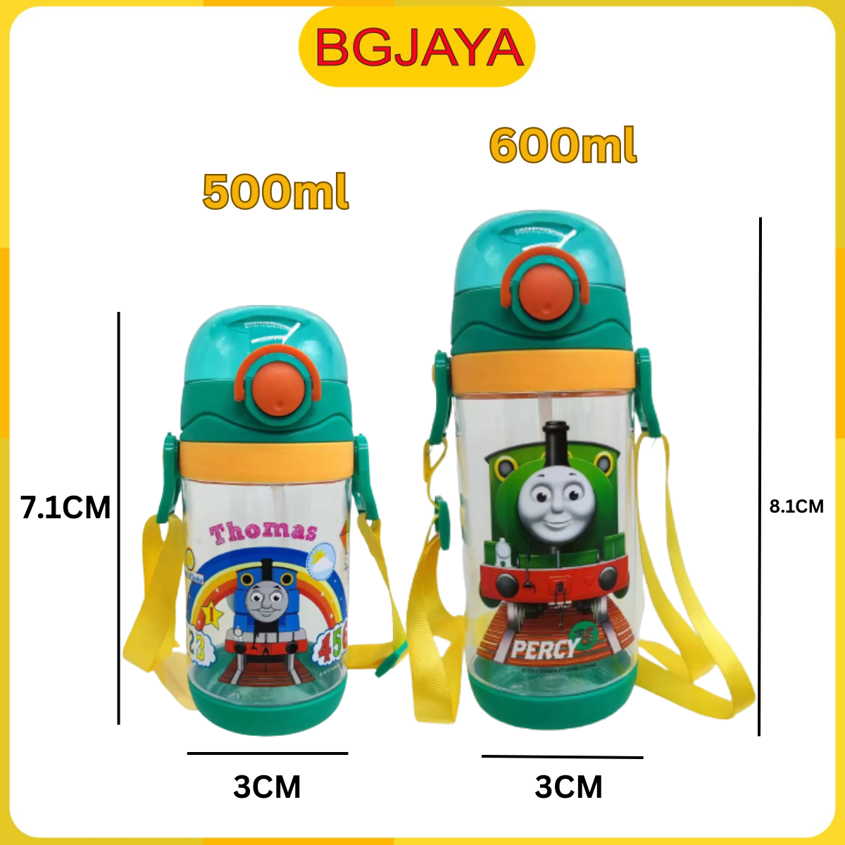 500ml/600ml Kids Water Bottle BPA Free with Straw Botol Air Kanak ...