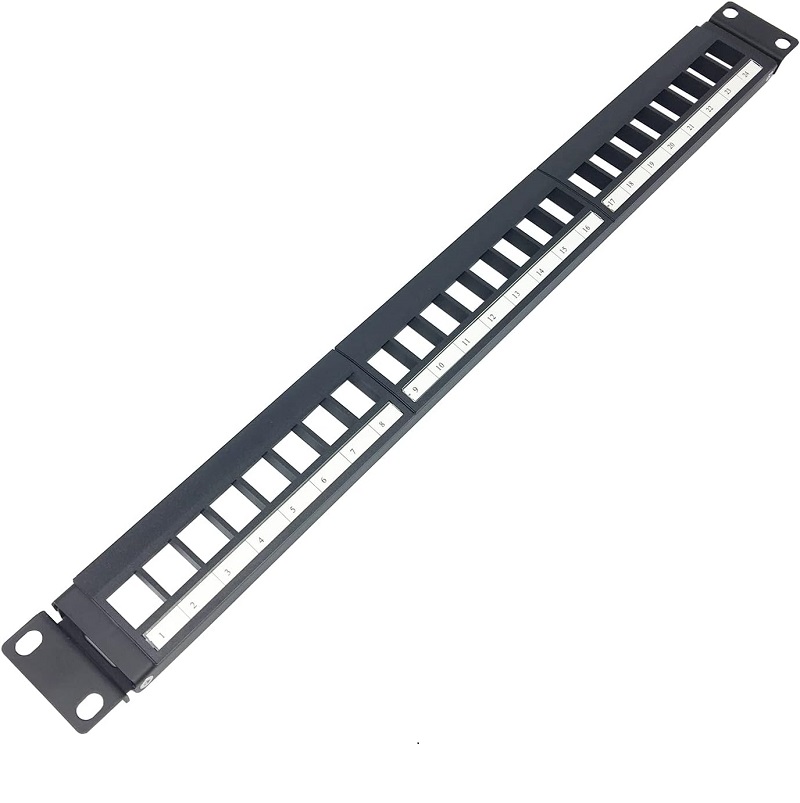 Cat5/Cat6 24 Port Blank Keystone Patch Panel - 19" Metal Rackmount ...