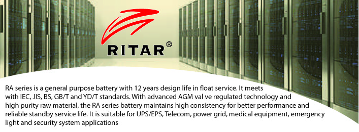 Ritar RA12-100 12V 100Ah AGM Maintenance Free Rechargeable Sealed Lead Acid SLA VRLA Battery ...