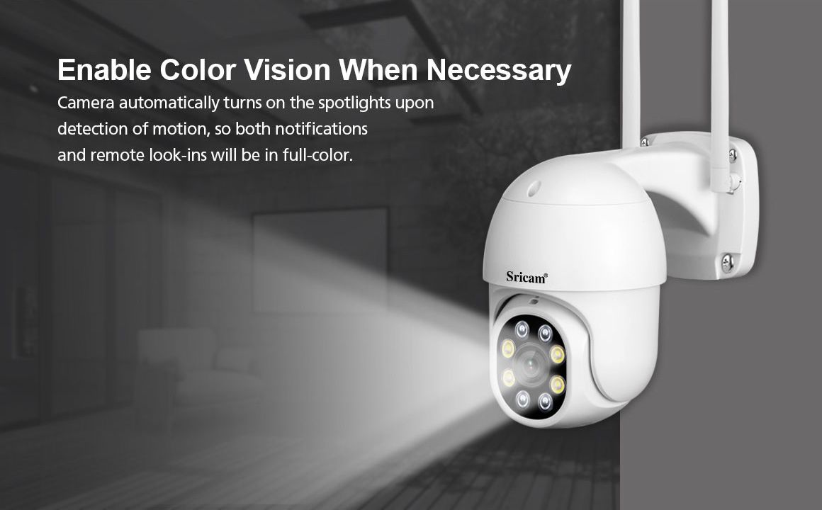 SriHome SP028 Camera WiFi CCTV 1080P FHD 360° IP Security Cam ...