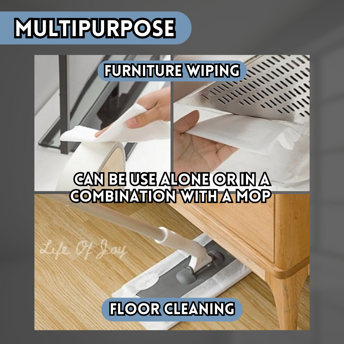 Tisu Basah Lantai Wiper Mop Lantai Penyapu Kertas Pakai Buang Kain Wet ...