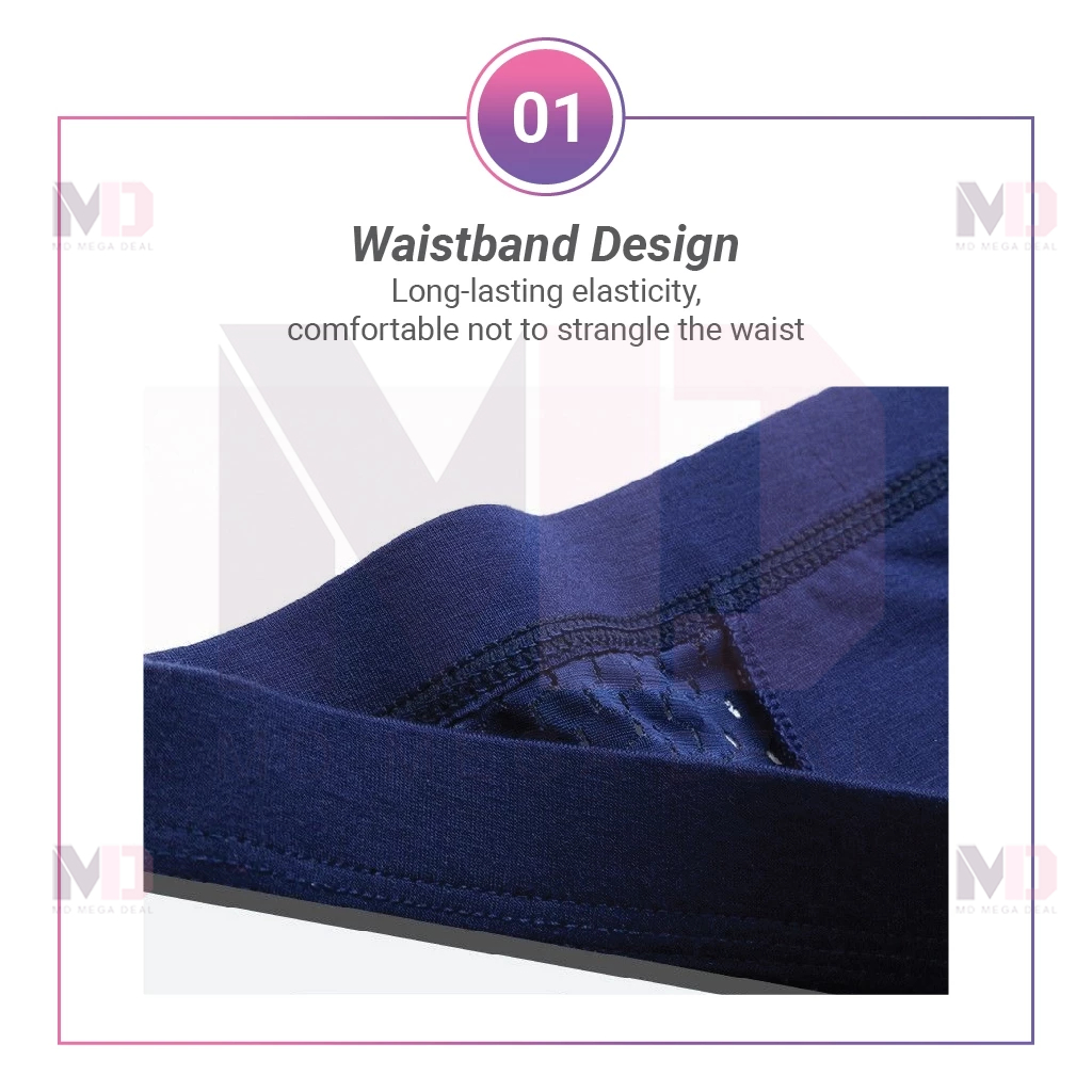 《Mega Deal》Mesh Men Solid Breathable Comfortable Bamboo Fiber Boxer ...