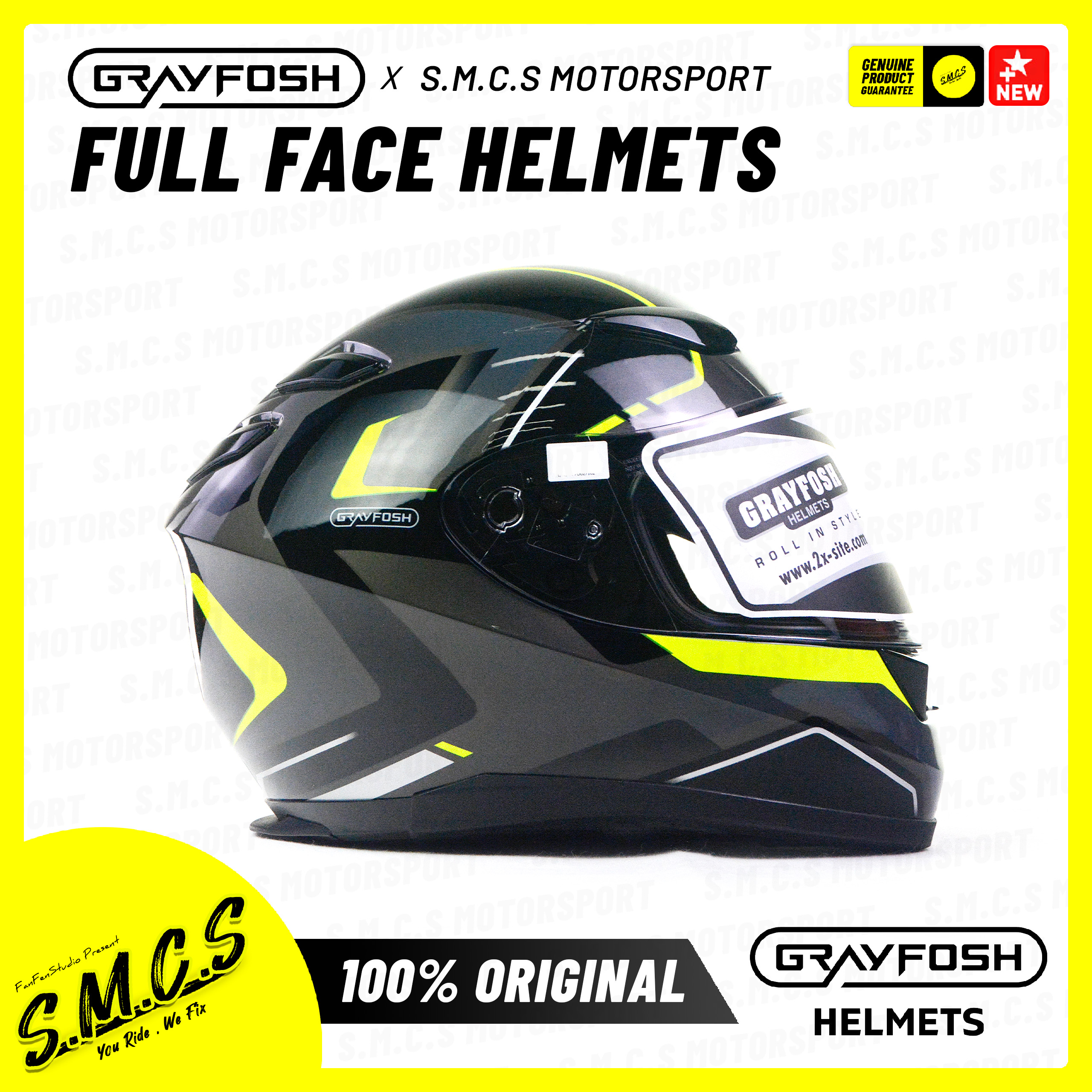 GRAYFOSH G9999 Full Face Helmet Adjustable Double Visor (100%Original ...