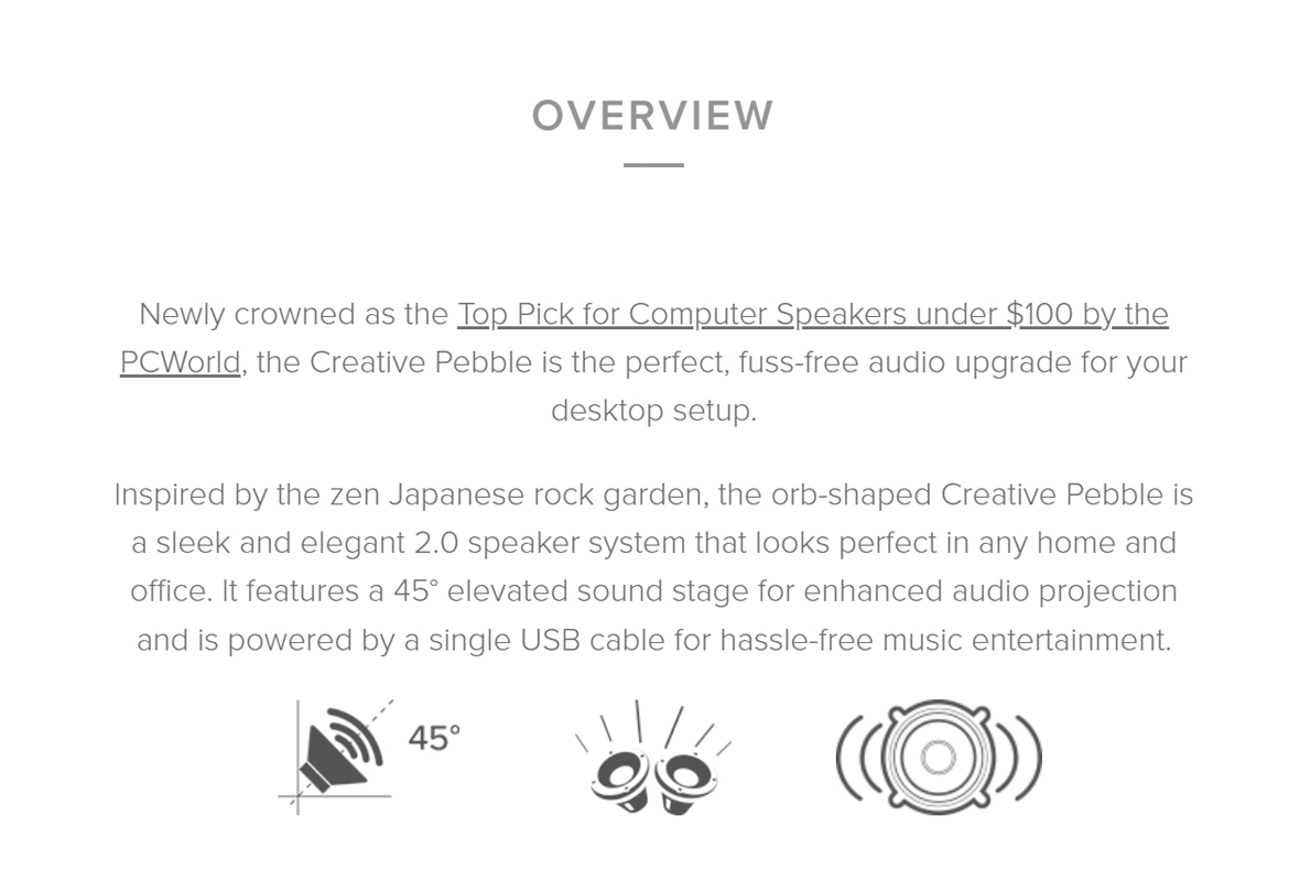 Creative Pebble Modern 2.0 USB Desktop Speaker - Black/White | Shopee ...