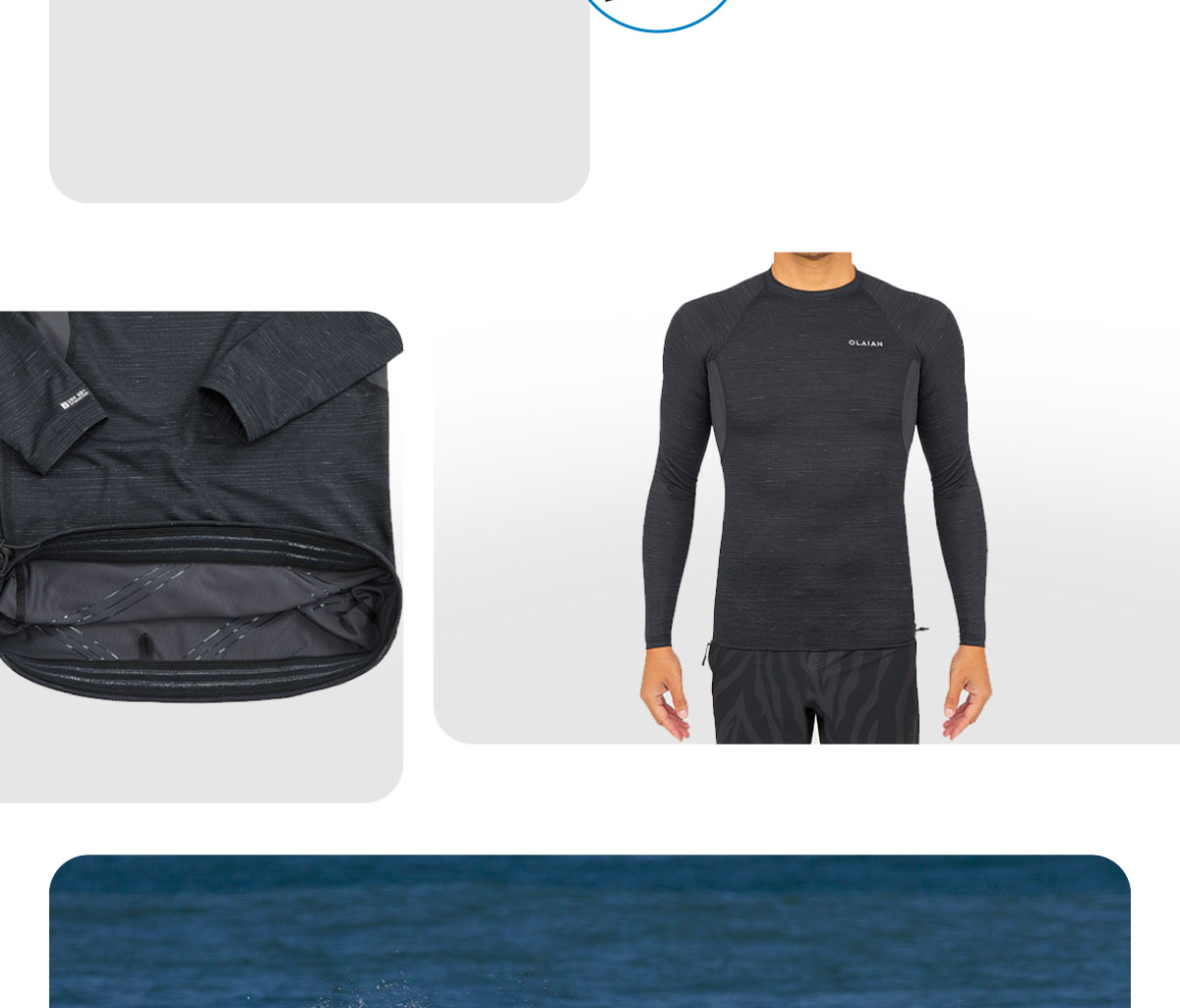 Olaian Decathlon UPF 50+ Men Water Sports Long Sleeve Shirt UV ...