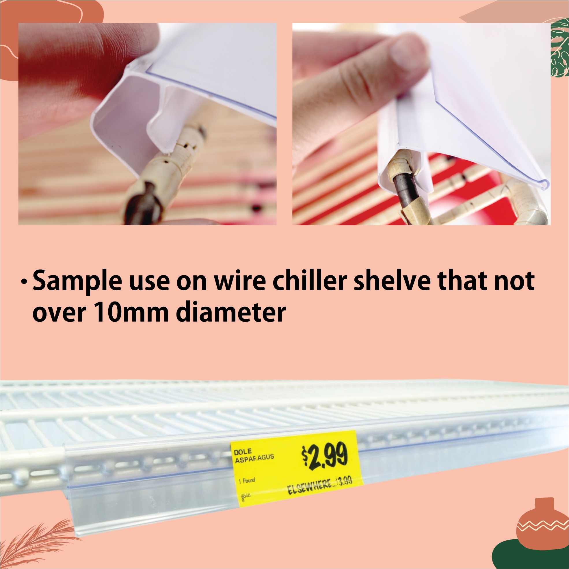 JME Ready Stock Chiller Price Tag Wire Shelf Price Tag Cooler Shelf Tag ...