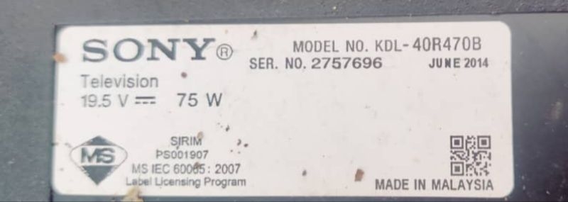 SONY KDL-40R470B LED TV Motherboard Speaker Wifi Button sensor | Shopee ...
