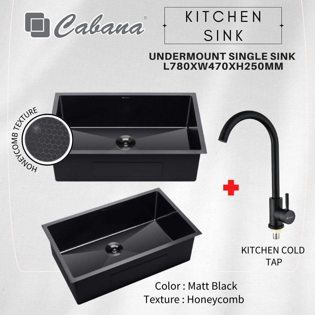 CABANA Undermount HoneyComb Kitchen Sink 650x470 Stainless Steel Series ...
