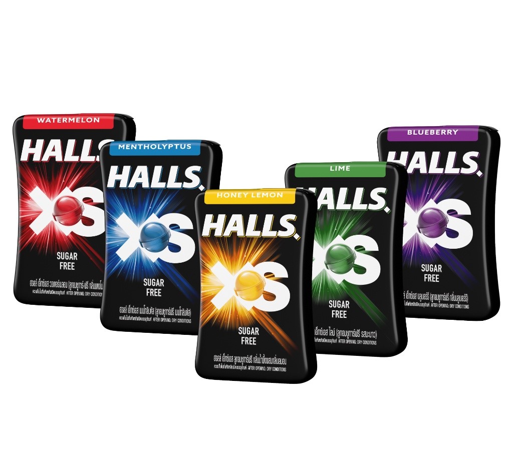Halls XS Sugar Free Candy 15g Watermelon Lime Mentho-Lypthus Assorted ...