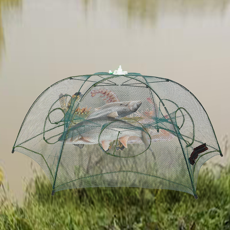 4-8Hole BuBu Payung Jala Jaring ikan udang BuBu Folding Fishing Net ...
