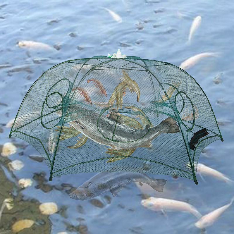 4-8Hole BuBu Payung Jala Jaring ikan udang BuBu Folding Fishing Net ...