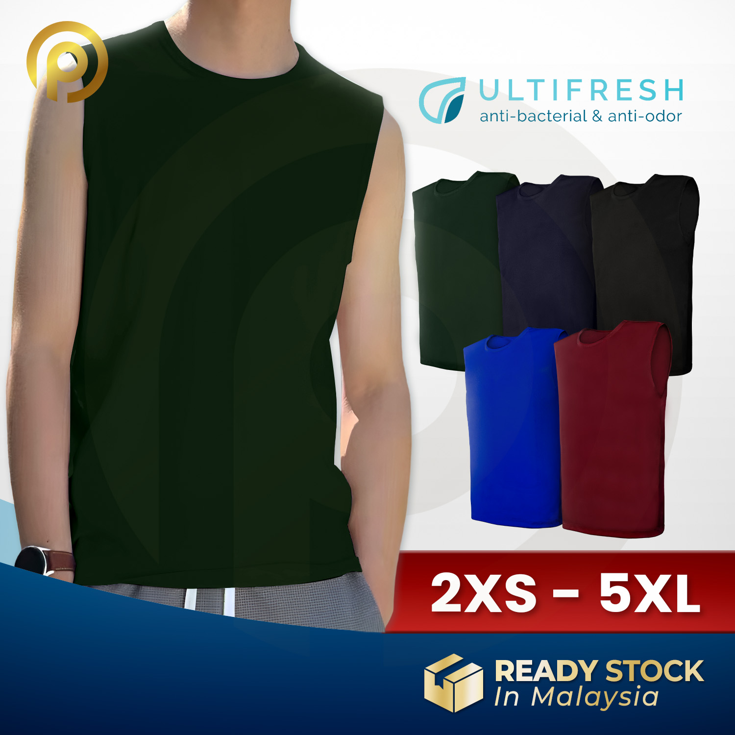 Fitness Sport Singlet Sleeveless Top Unisex Ultifresh UDF02 1.0 Baju ...