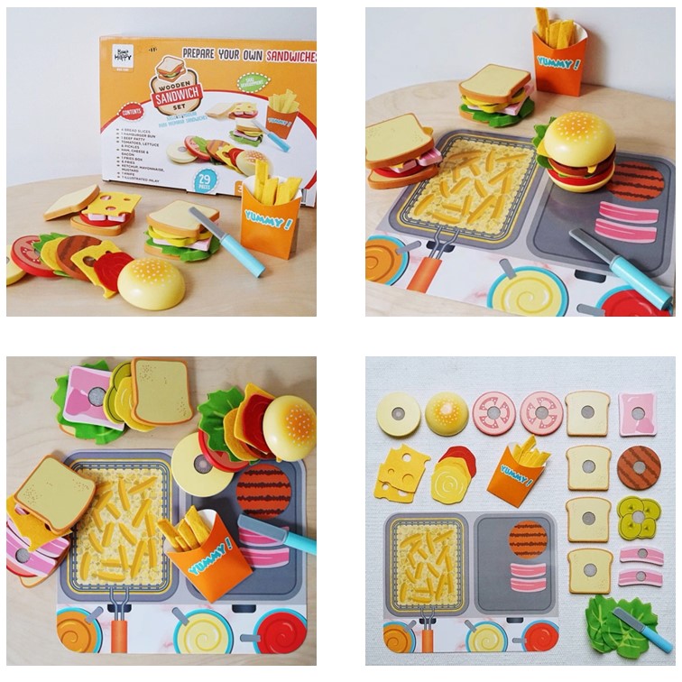 Fast Food Toy Set Pizza Burger Sandwich Food Role Play Toys Pretend ...