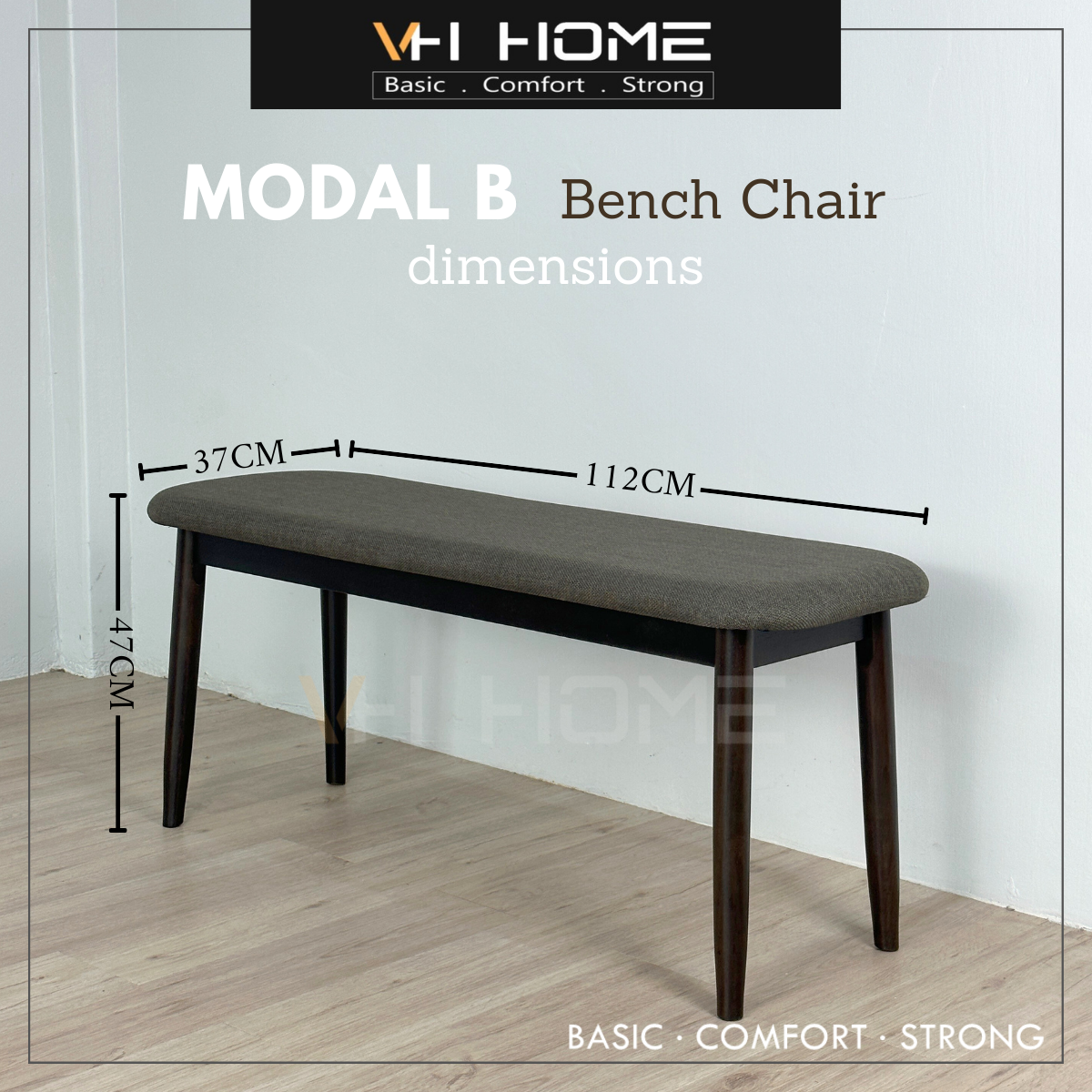 VH MATTIS Bench Chair 120cm Bench Chair 4ft Stool Long Stool Kerusi ...