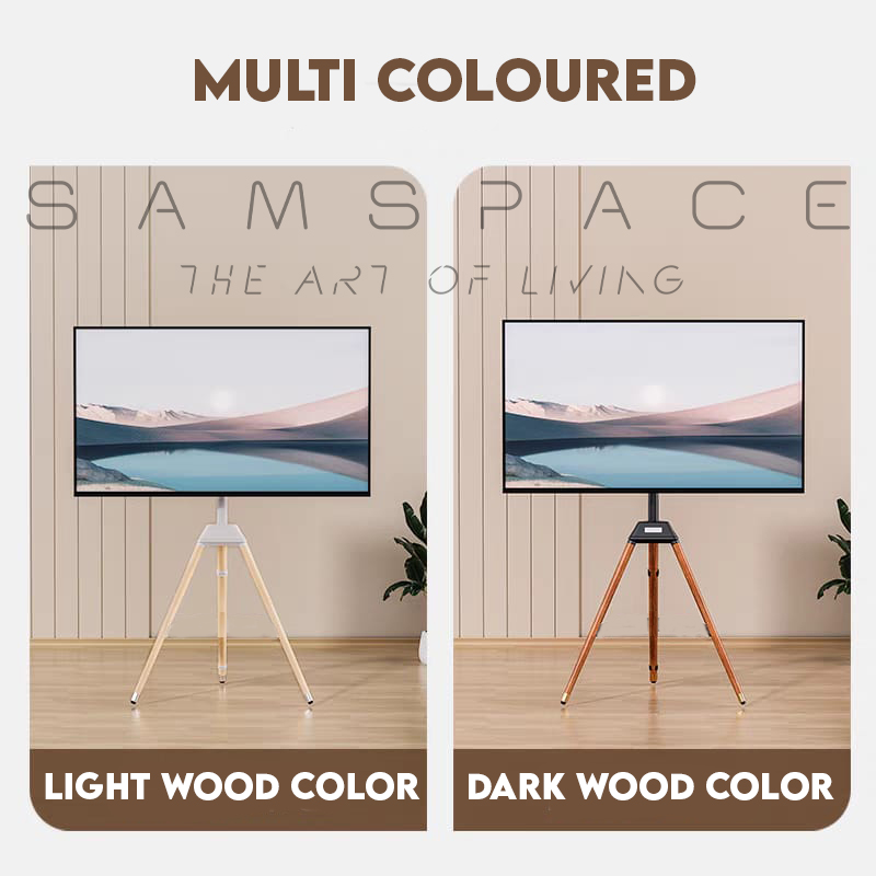 SamSpace Nordic Wooden Art Tripod Television Stand | Shopee Malaysia