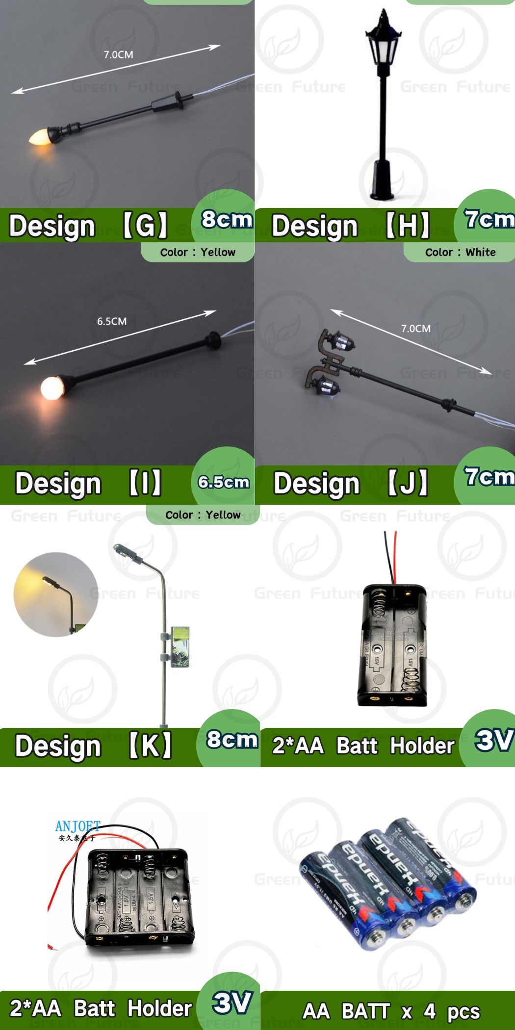 街灯 1 Pcs Miniature Diorama LED Street Light Lamp Fairy 路灯 Garden Home ...