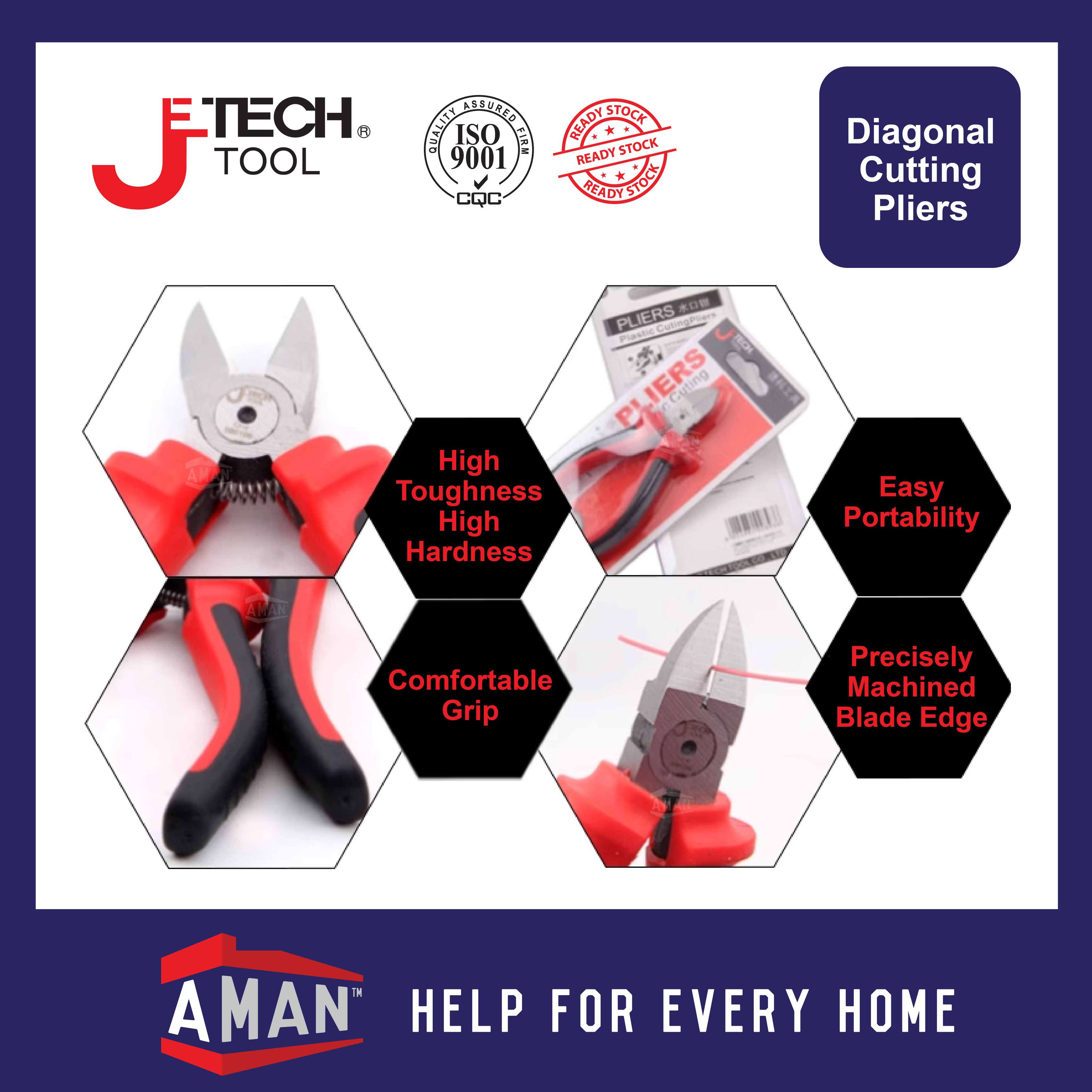 JETECH Diagonal Cutting Plier Heavy Duty Coil Spring Sharp Tang ...