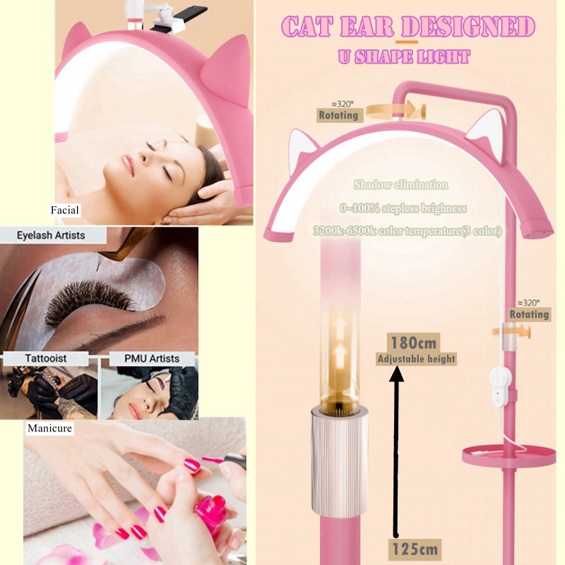 Floor LED Light Half-moon Shaped Fill Light Beauty Lamp Salon 40W ...