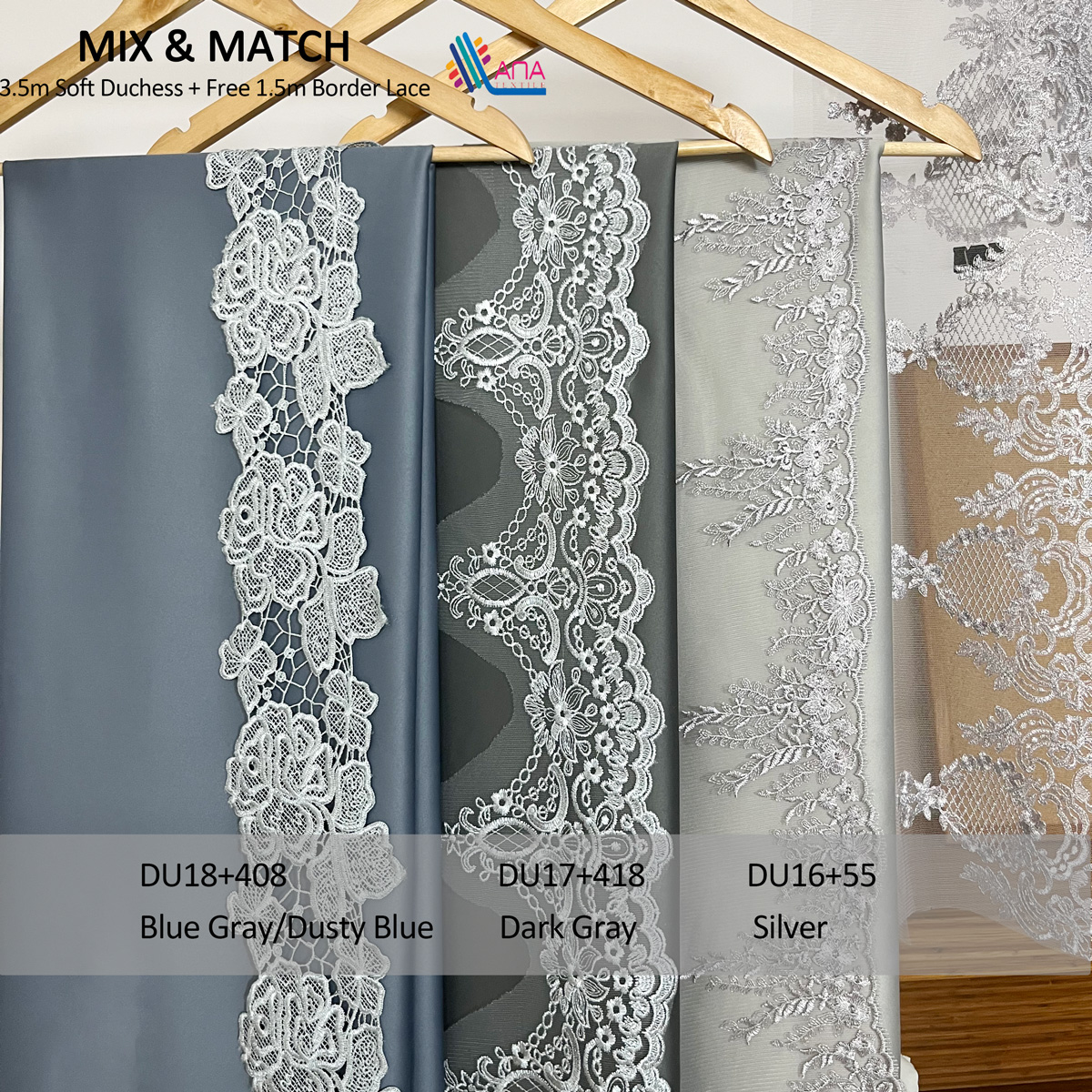【Free Border Lac】 Premium Soft Cavallic Duchess Satin Luxurious Bridal ...