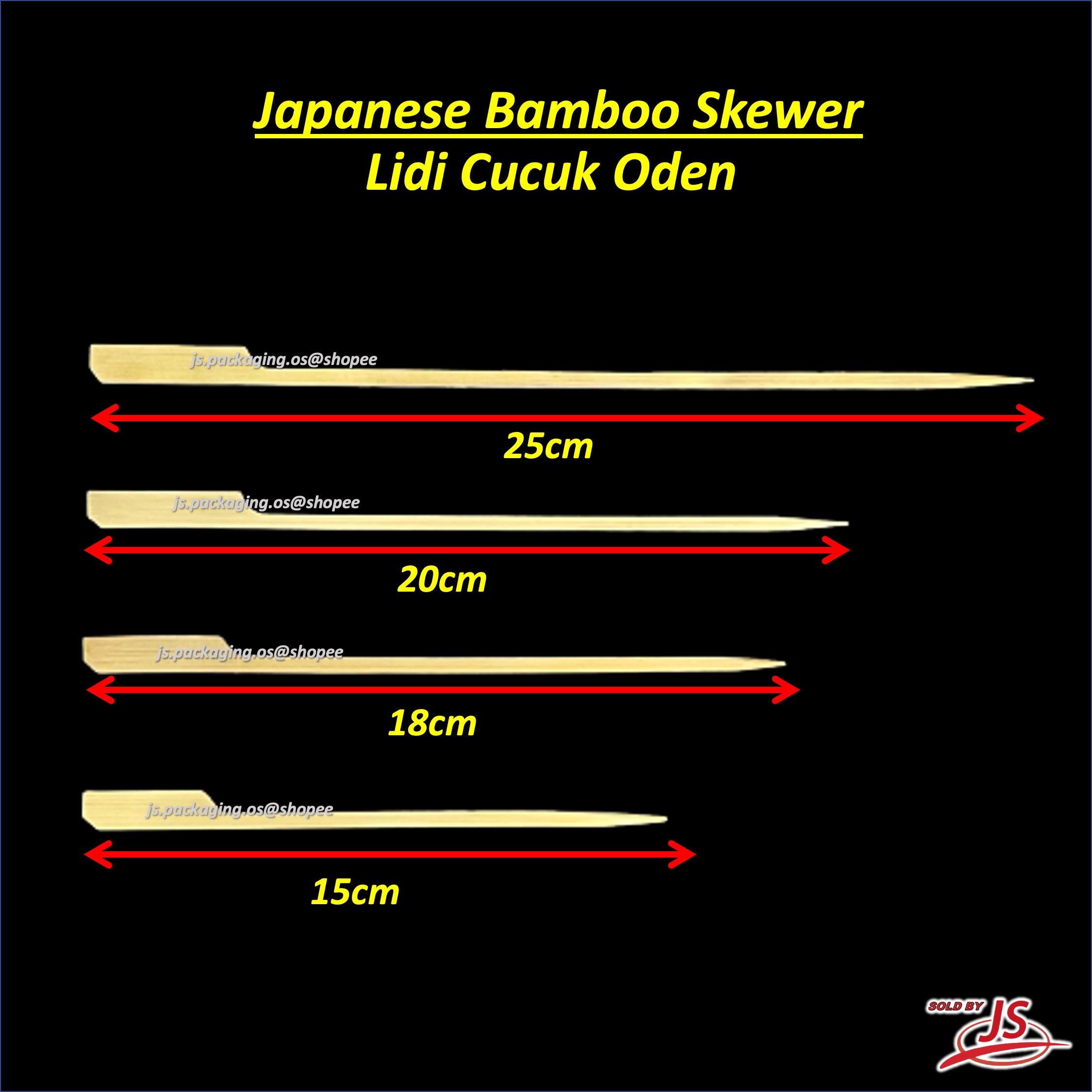 15cm/18cm/20cm/25cm Lidi Cucuk Oden Fruit Bamboo Stick Skewer Sausage ...