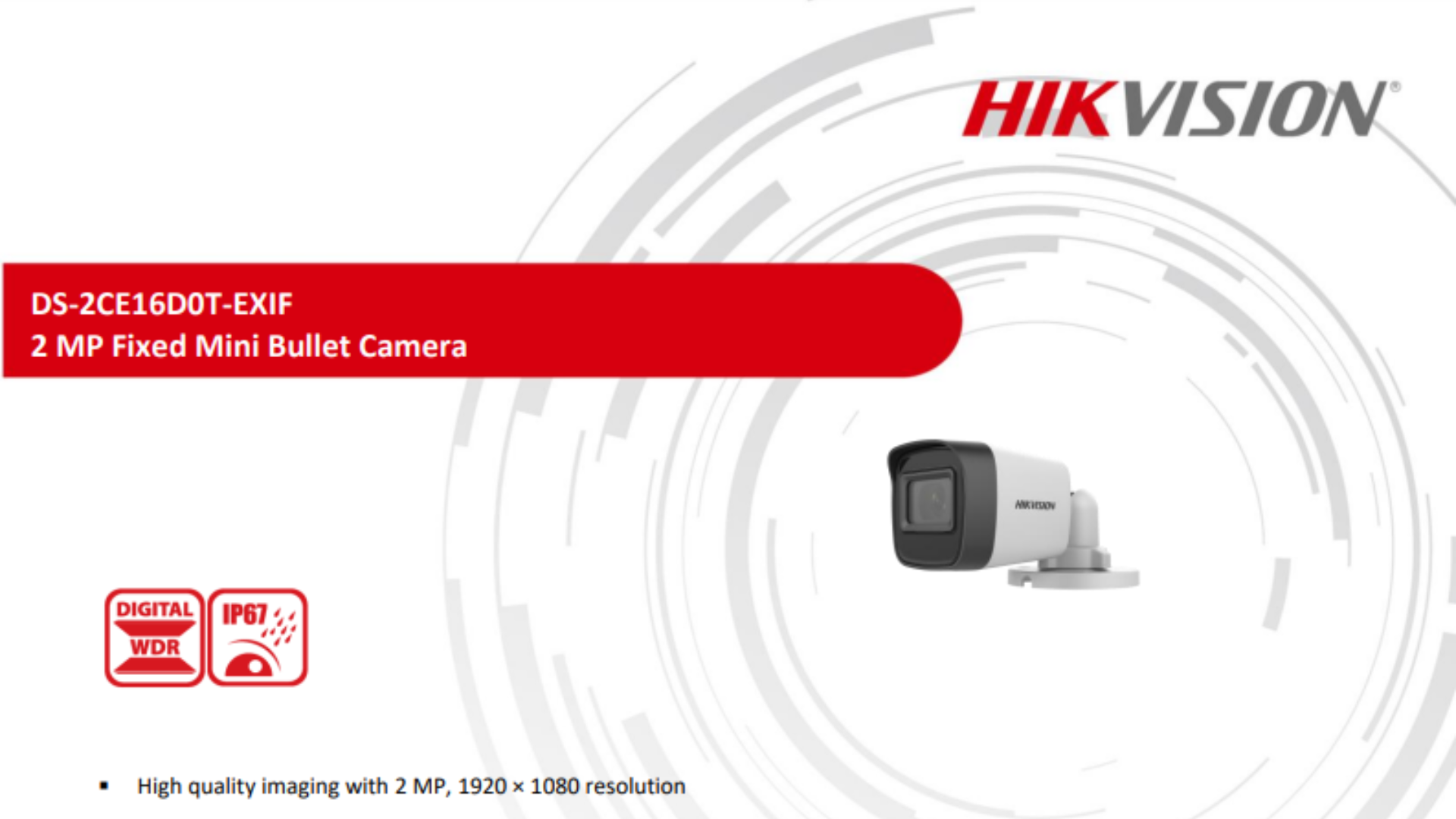 Hikvision 2MP 2 Megapixel Outdoor Weatherproof Analog CCTV Camera 20m ...