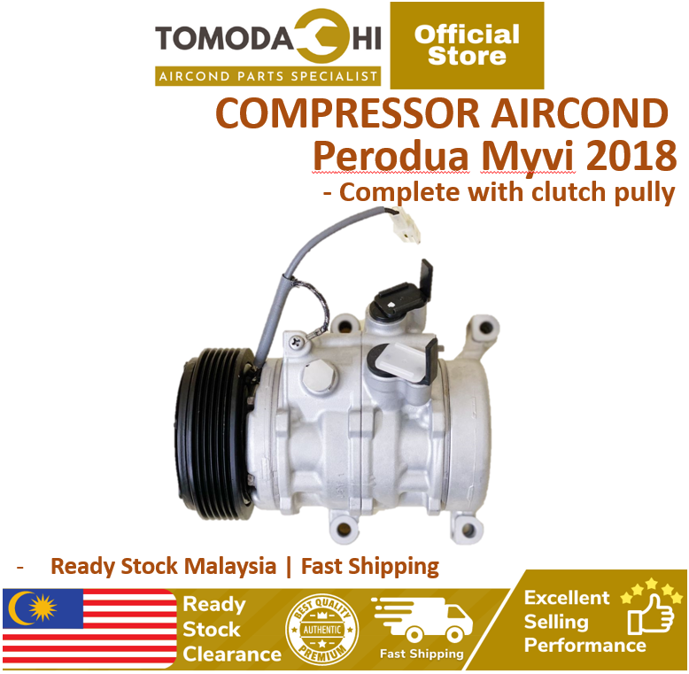 TOMODACHI Car Air Cond Compressor Aircond Perodua Bezza 1.0 1.3 | Myvi 2018 Compressor Aircon ...