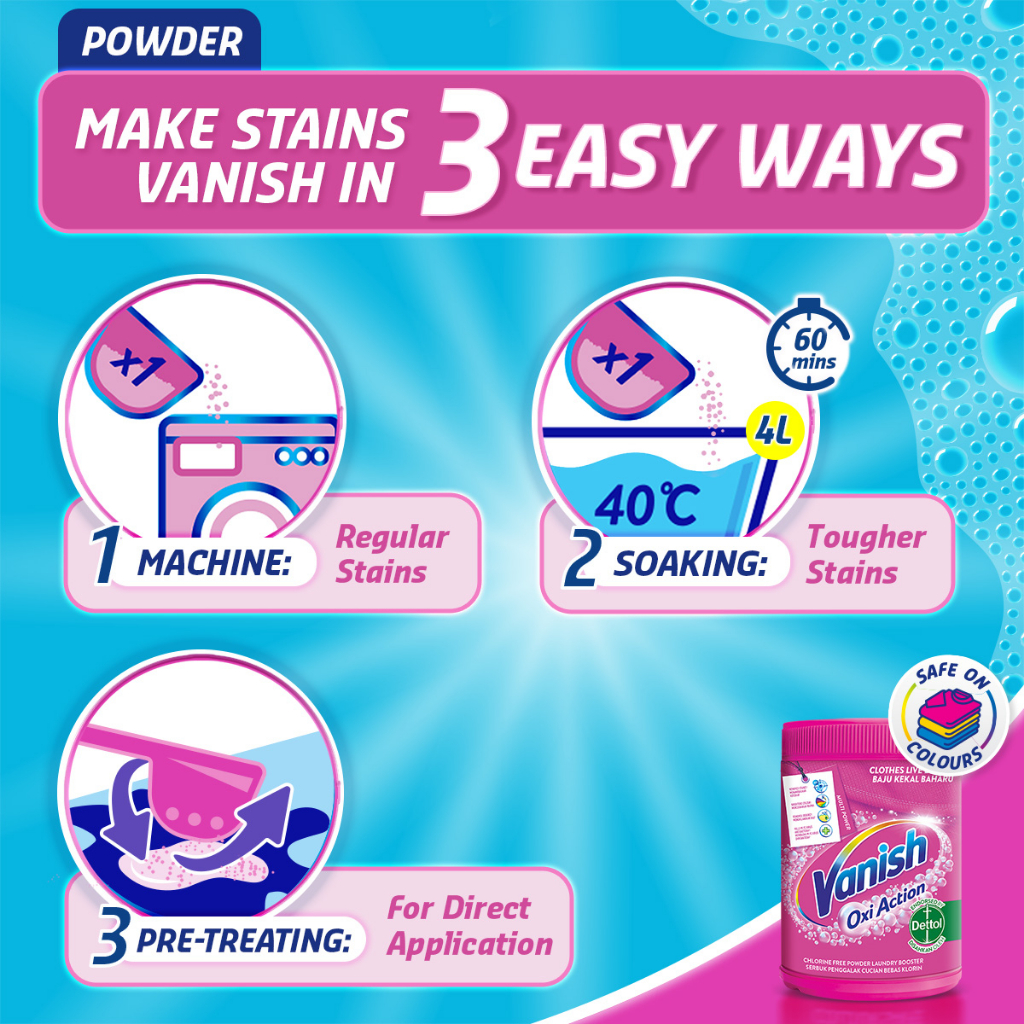 Vanish Fabric Stain Remover Powder Tub 900g | Shopee Malaysia