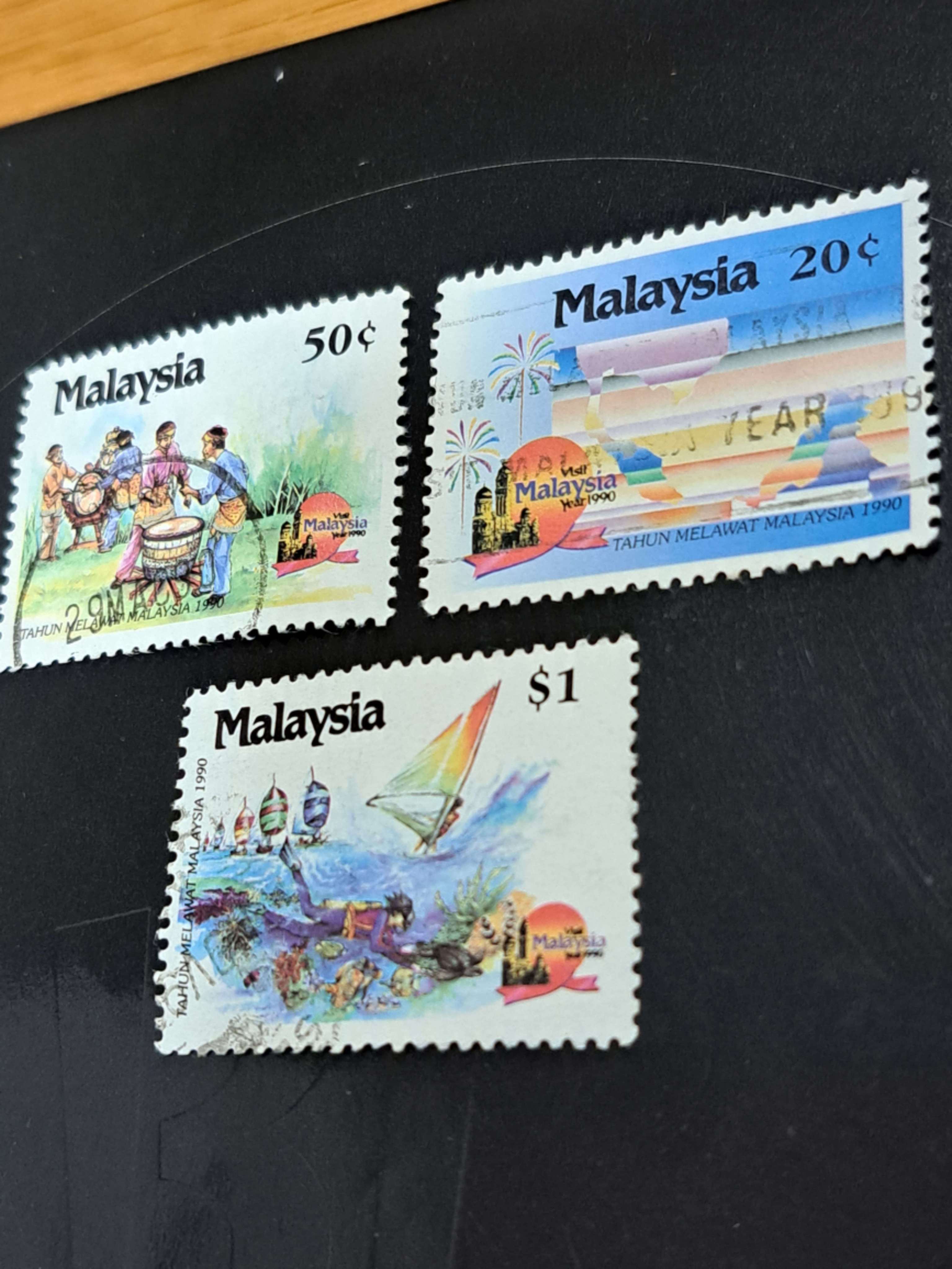 1990 Malaysia Setem Stamps Visit Malaysia Year Complete Set of 3v USED ...