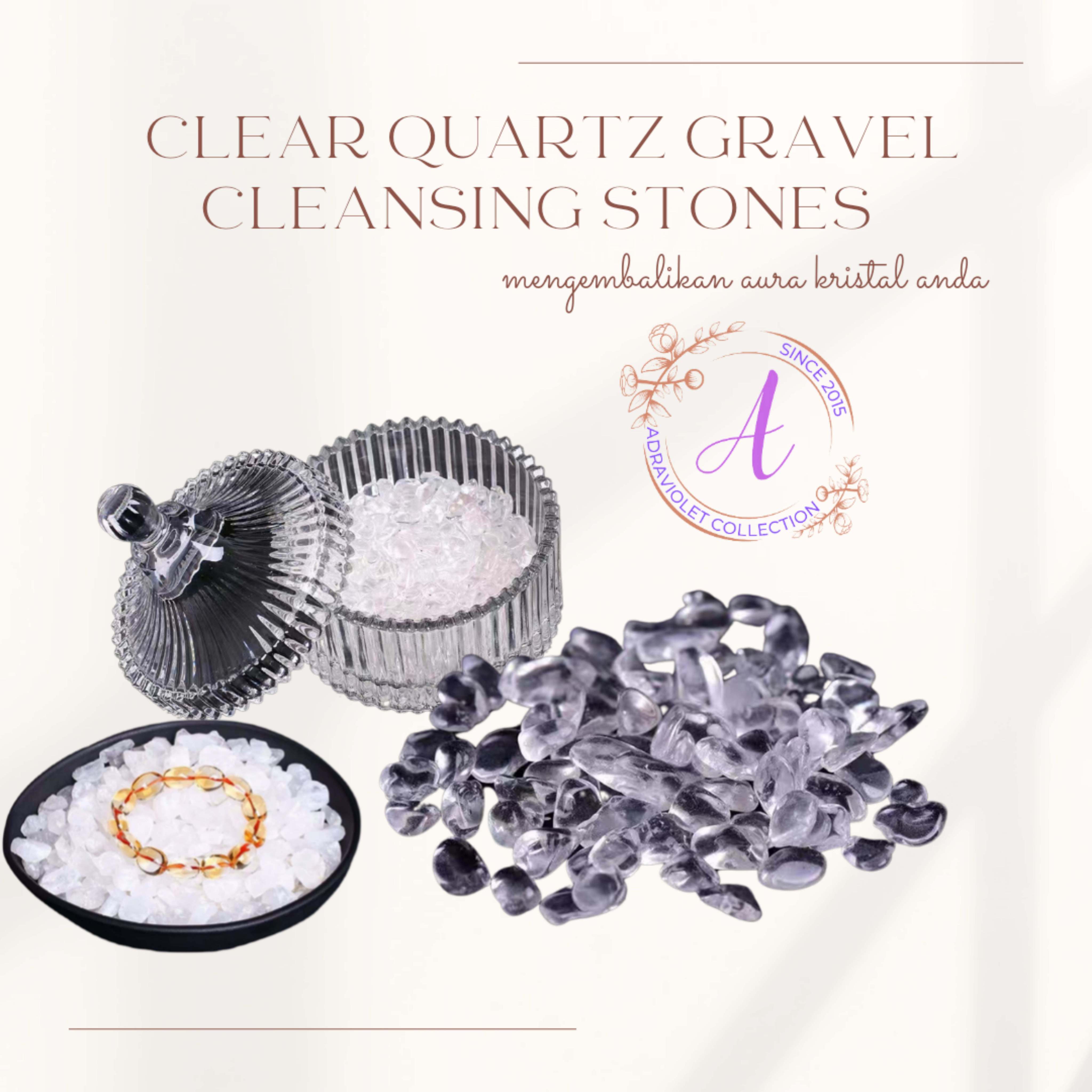 Natural Clear Quartz Gravel Crystal Cleansing Stones Batu Mengembalikan ...