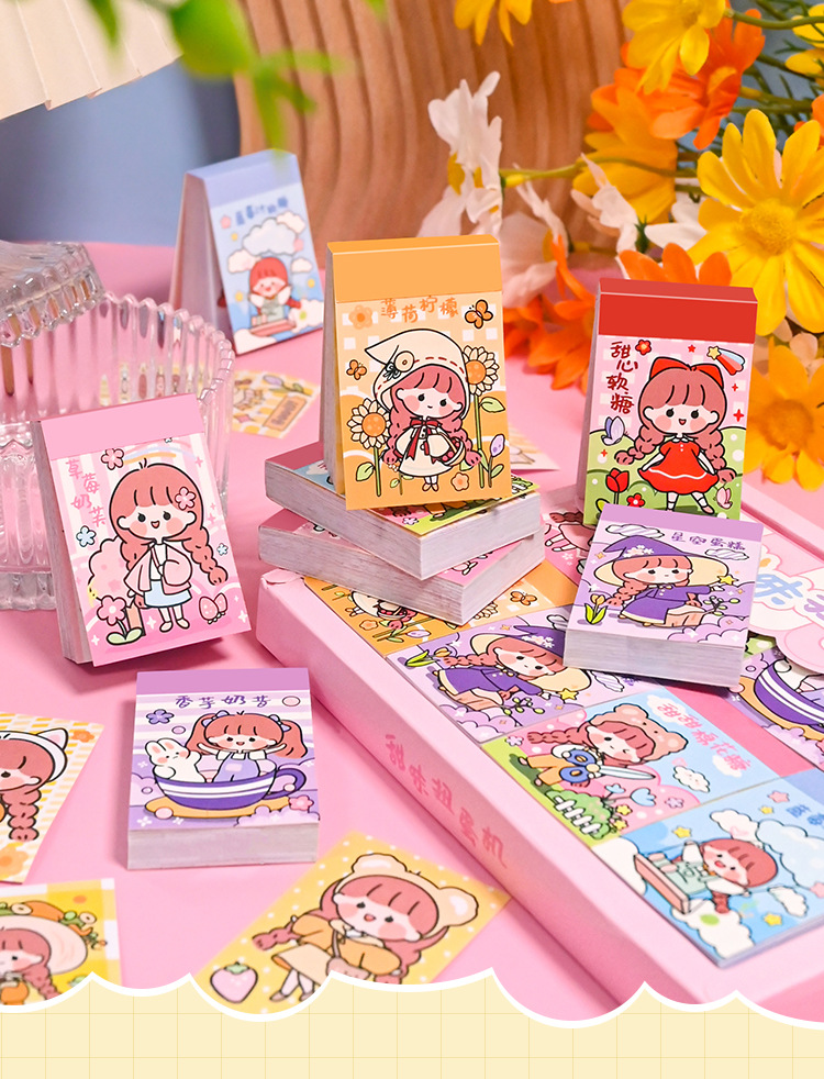 Whitespace 50pcs Aki Mini Sticker Book Cute Girl Washi Buku Sticker ...