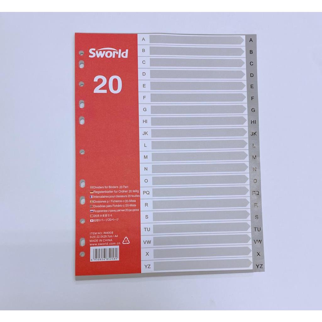 Index Divider 11 Holes PP PLASTIC or Paper Colours / Month / Alphabets ...