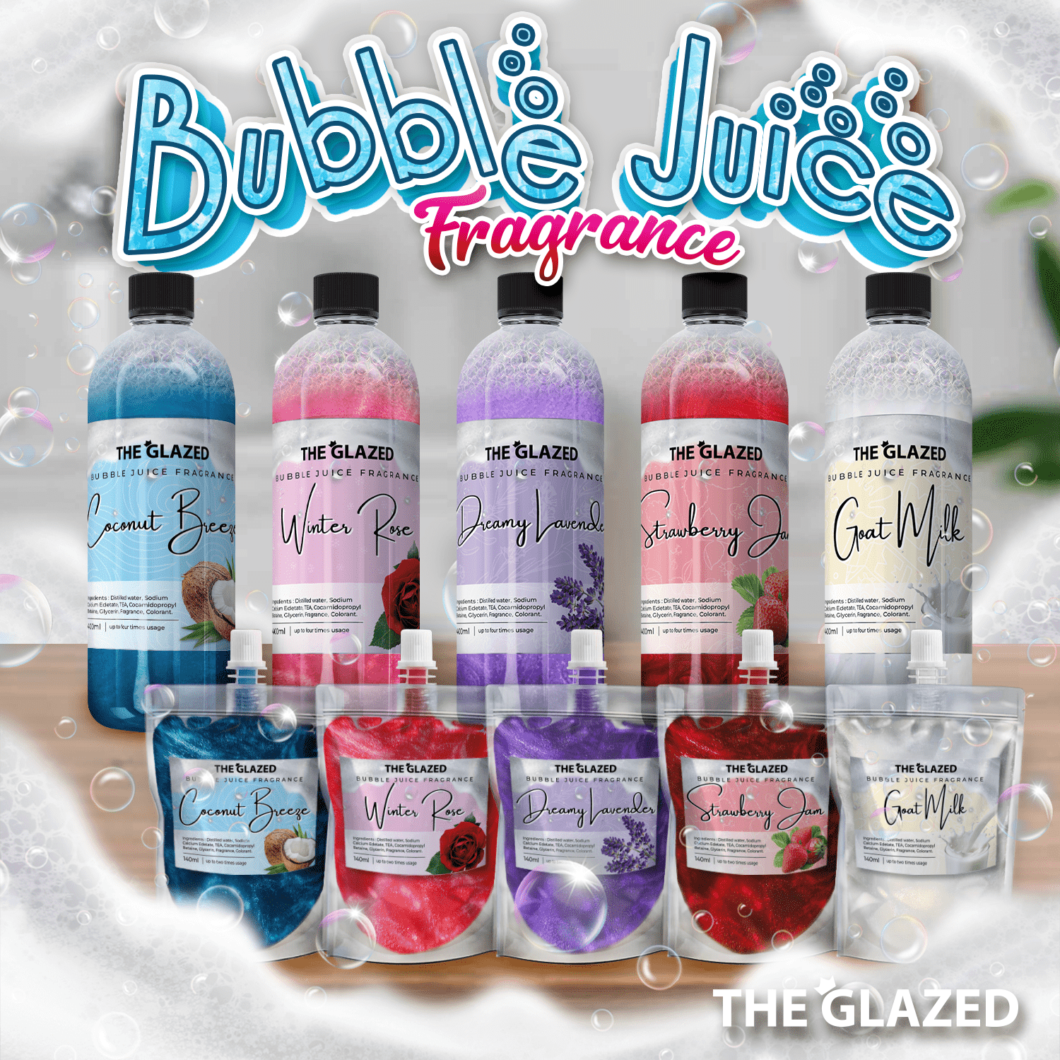The Glazed Bubble Bathtub Juice 140g dan 400g Bath Bomb Bubble Juice ...