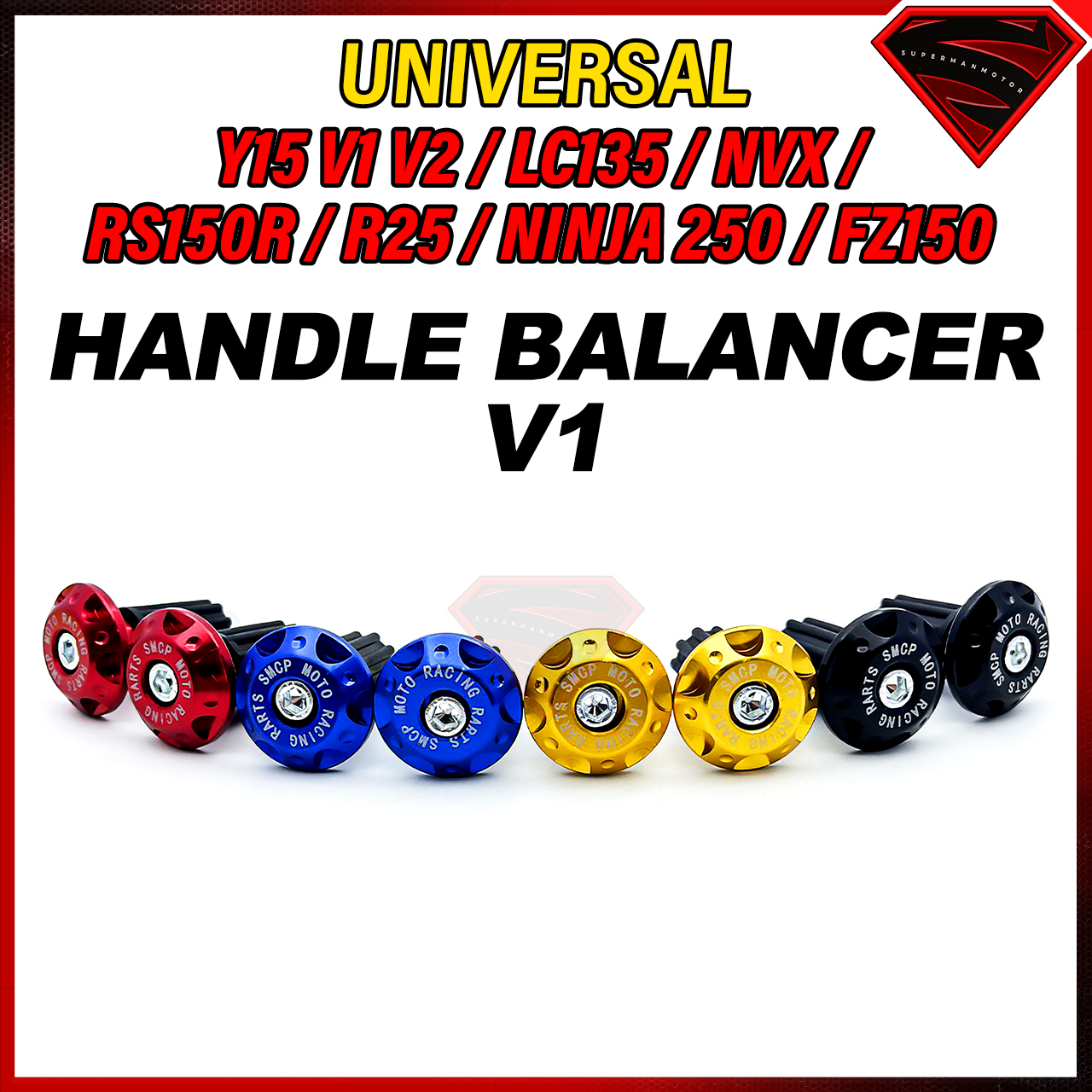 HANDLE BALANCER END BAR ALLOY MODEL V1 V2 V3 V4 V5 V6 UNIVERSAL Y15 V1 ...