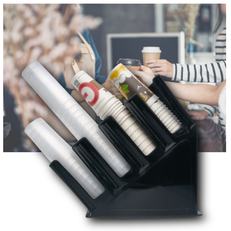 4 Compartments Plastic Cup Holder Full Size Counter Top Organizer Cup ...