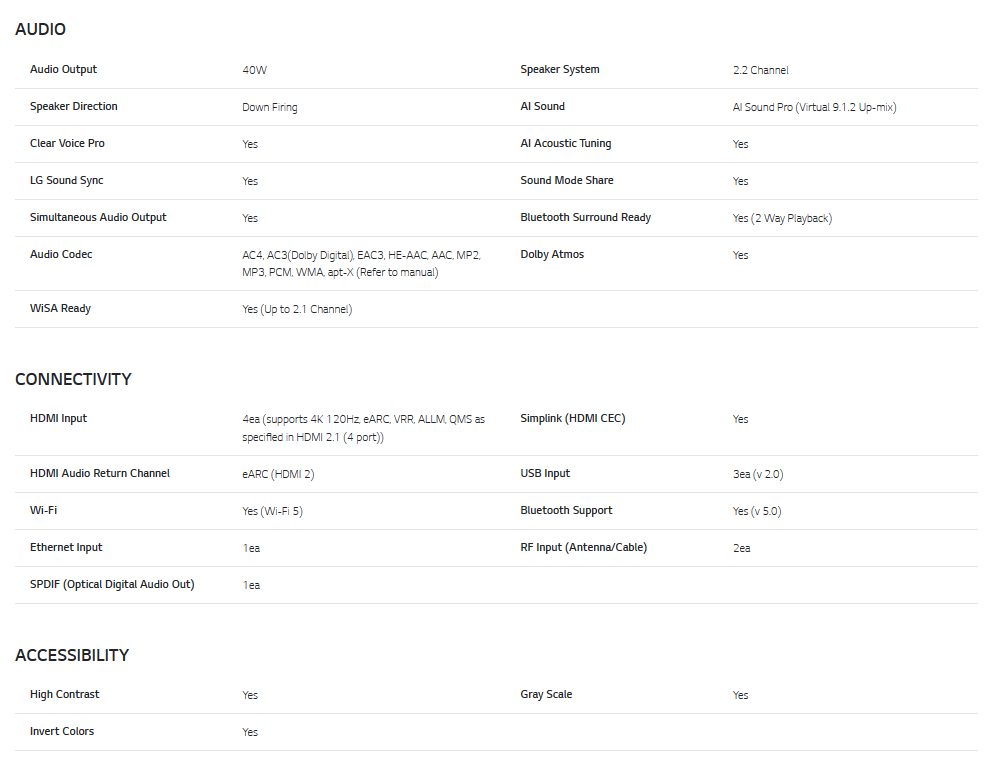 LG 55" OLED evo C3 OLED55C3PSA 120Hz Dolby Vision & HDR10 4K UHD Smart ...