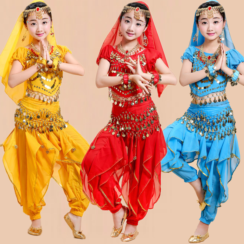 MYLITTLELASS Girls Belly Dance Costume Shiny Carnival Outfit Party ...