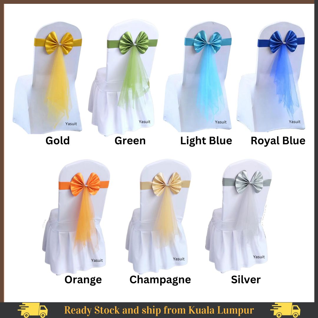 Premium Quality Back Chair Ribbon Banquet Wedding Event Function Reben ...