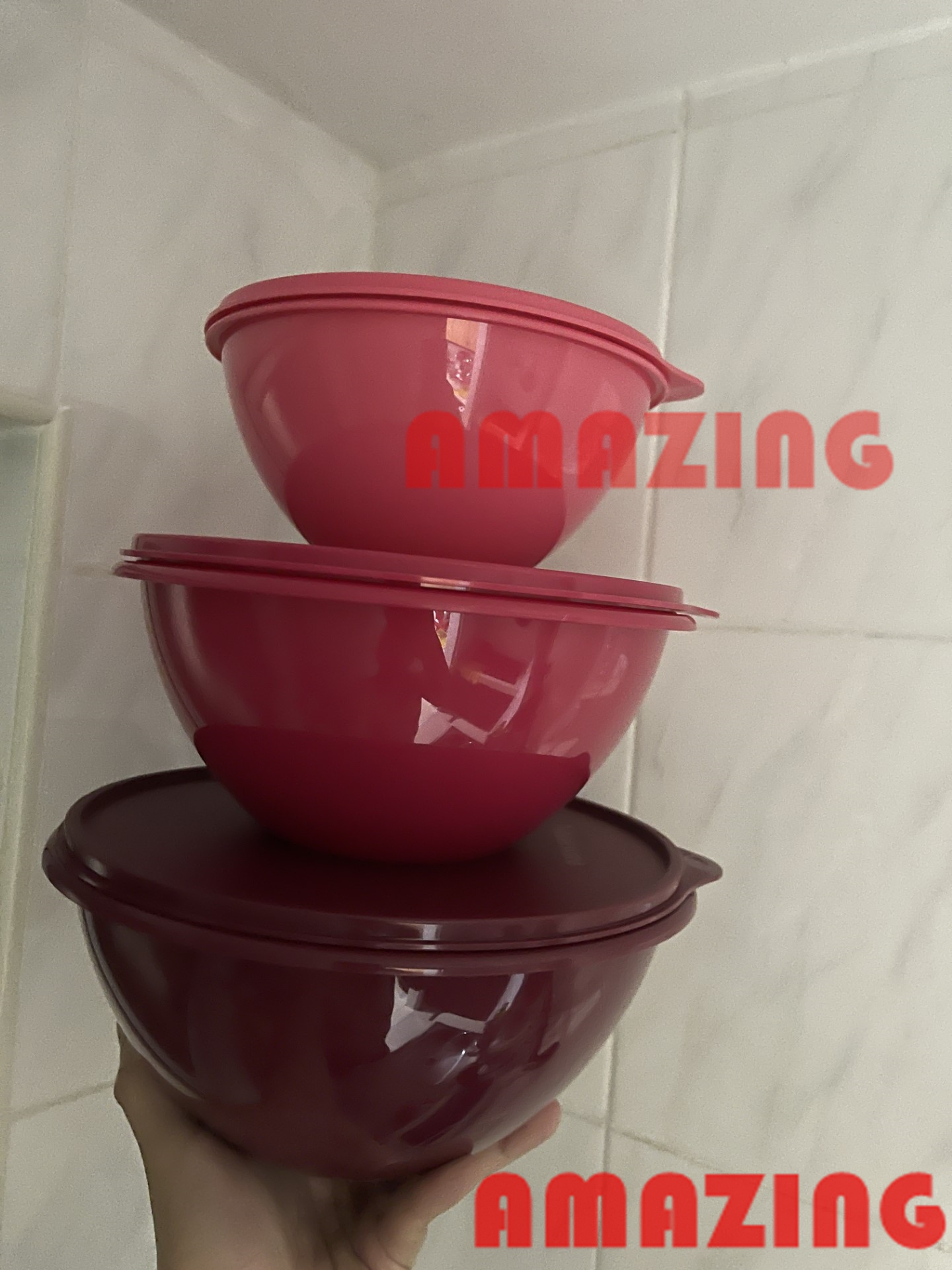 Tupperware Round Wonderlier Bowl/ Salad Bowl/ Bekas Mangkuk Jamuan/ Food Storage Box/ Food ...