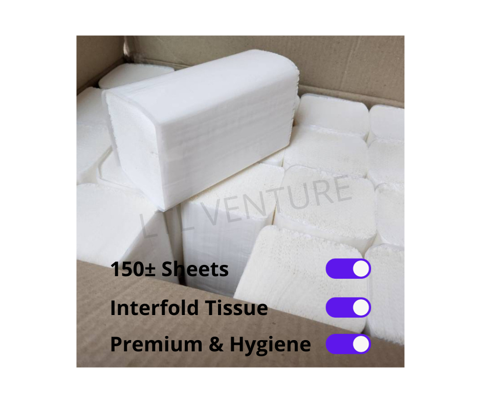 150/200pcs Interfold Hand Towel Tissue Pulp / Toilet / Kitchen Towel ...