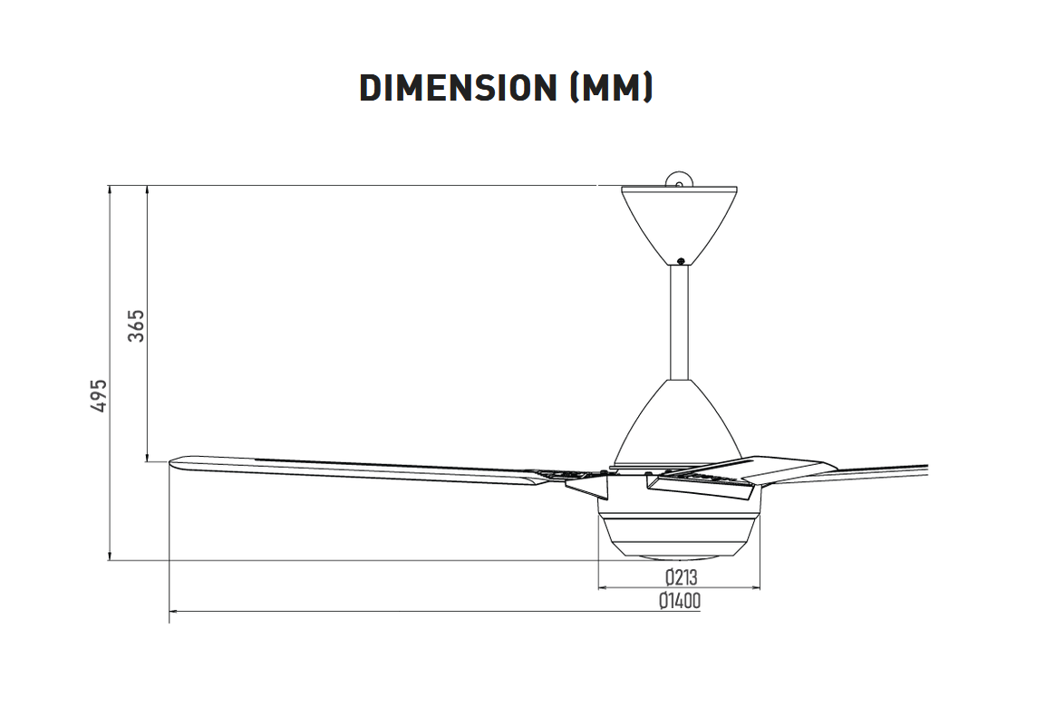[New] KDK 56" 3 Blades Ceiling Fan with Remote Control | K14XF K14KF ...