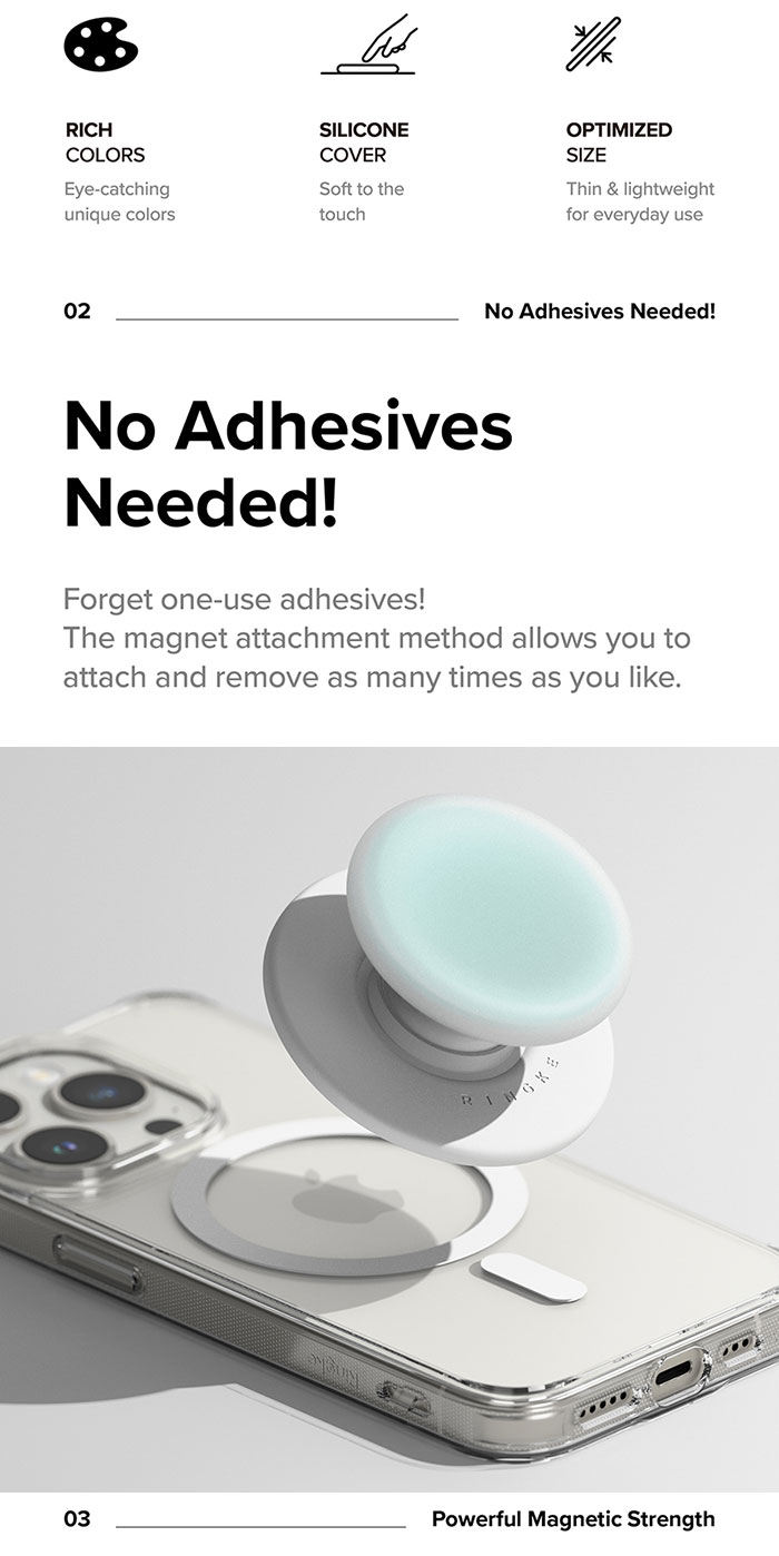 Ringke Tok-Magnetic PHONE GRIPS Easy to Carry Optimized Size Thin ...