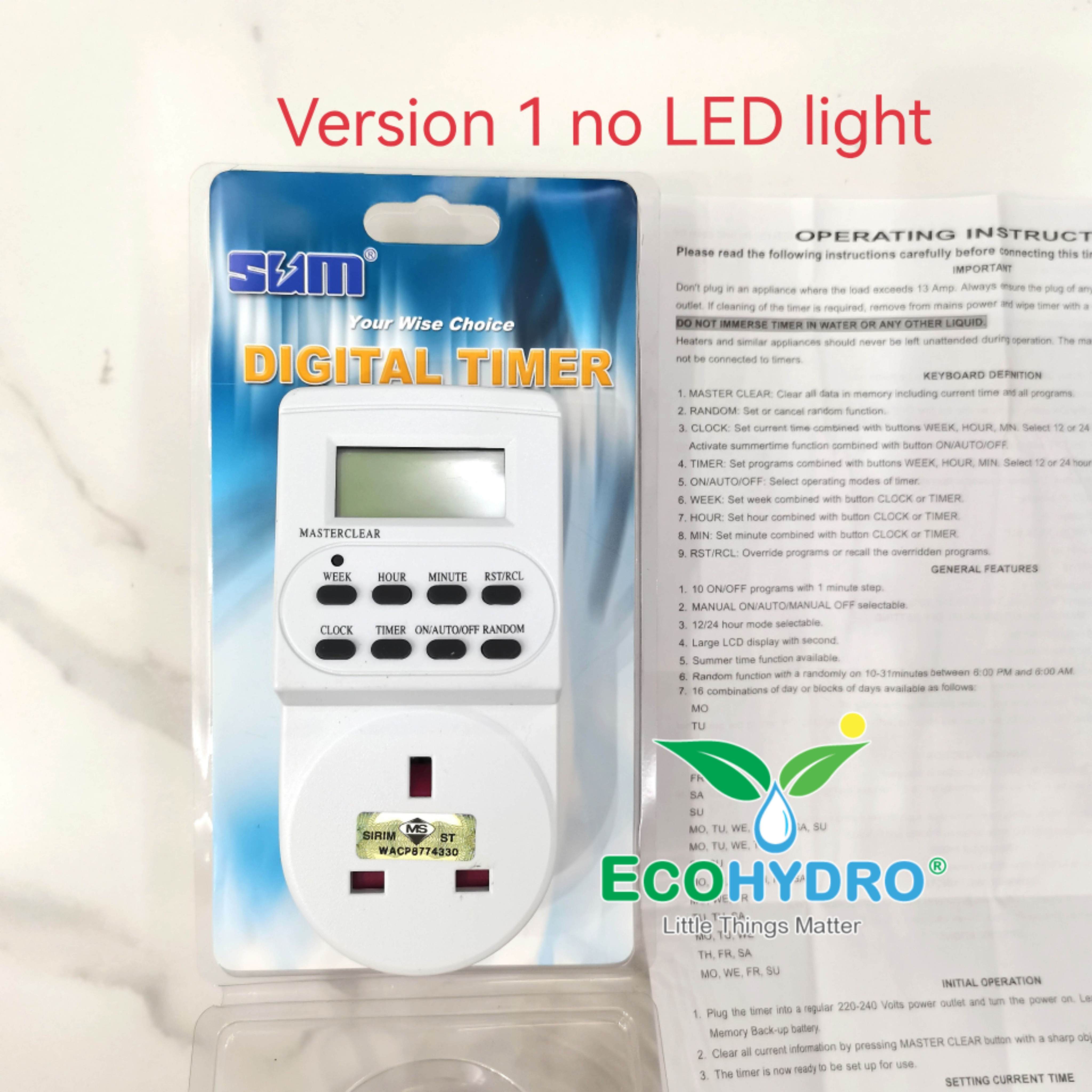 SiRiM Approved! NEW Digital Timer Sum 13A 24 Hours Programmable to 1 ...