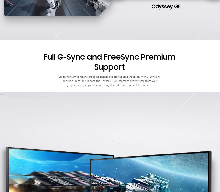 SAMSUNG ODYSSEY G50A GAMING MONITOR 27"/32" IPS QHD HDR10 165Hz 1ms ...