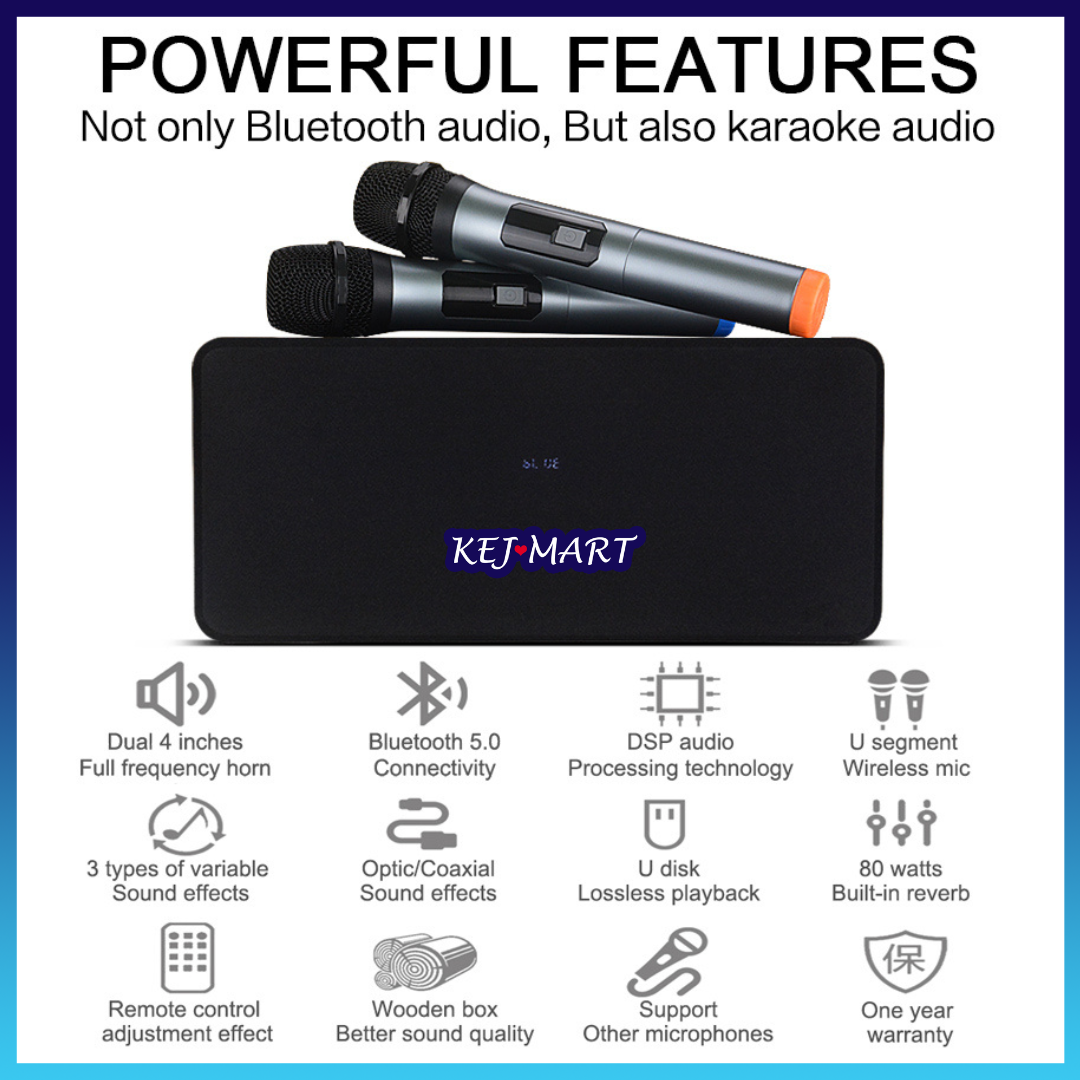 FAMILY KTV NS10 60W 80W Original Karaoke Speaker Home Karaoke Bluetooth Speaker Wireless Mic ...