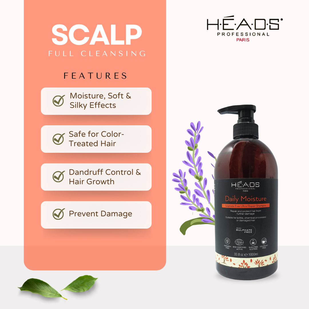 HEADS Sulphate Free Hair Shampoo Set for Anti-Hair Loss Dandruff Repair ...