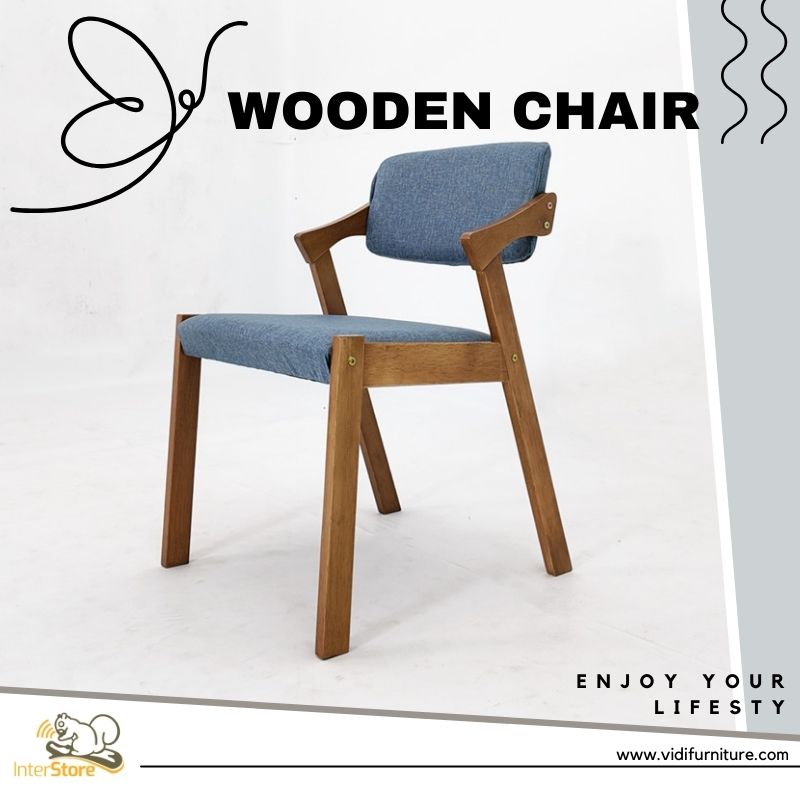 Scandinavian Designer Wooden Chair- SS2909C/ Solid Rubber wood / fabric ...