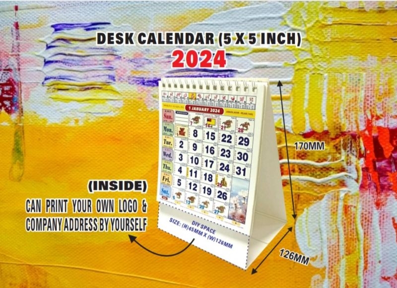 Ready Stock Desk Calendar 2024 table calender Kalender Meja Tahun 2024 ...