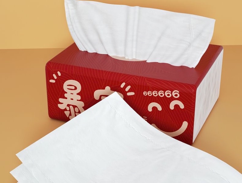 【1 Pack/60Pulls x 4-Ply】Persimmon Tissue Paper / Facial Tissue Quality ...